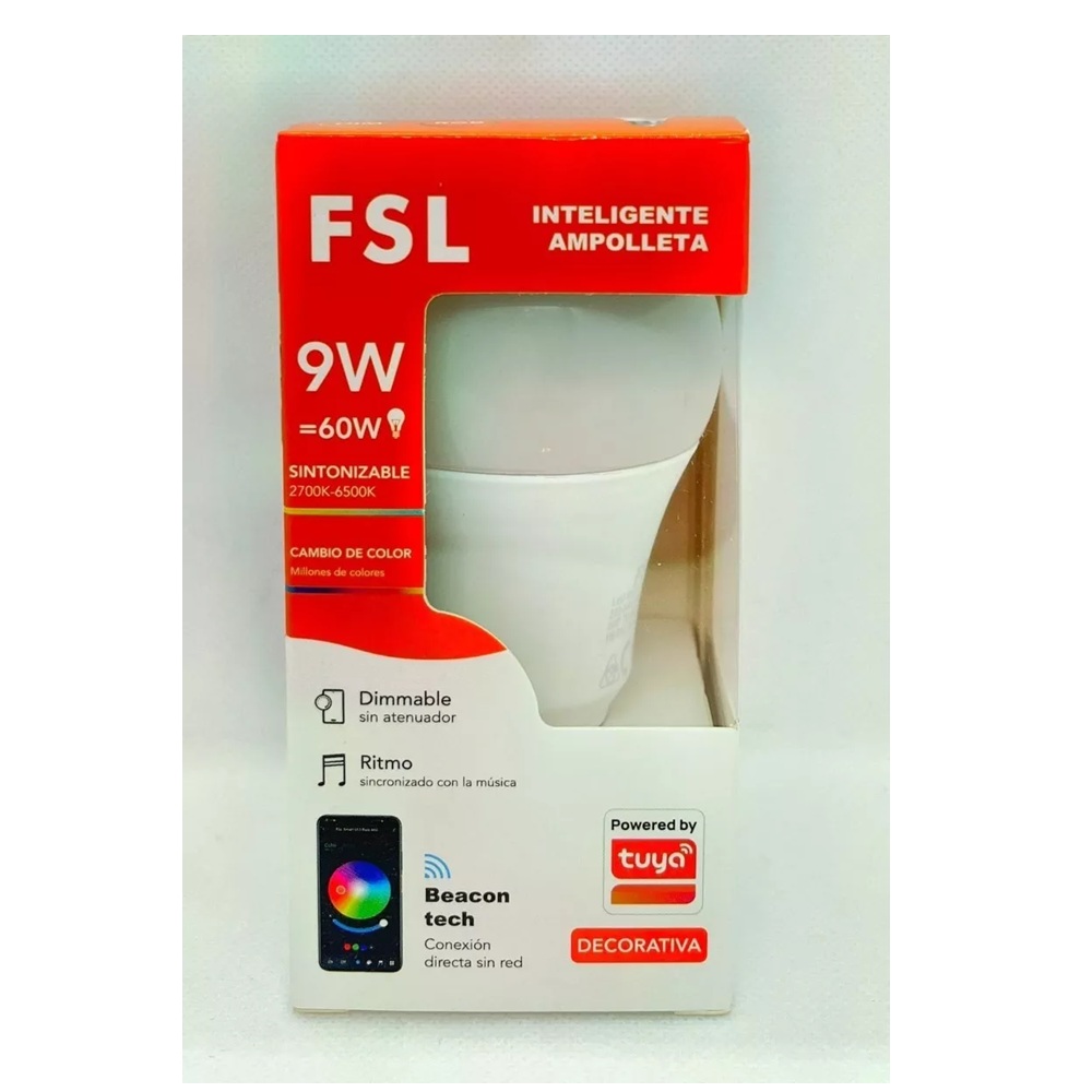 Ampolleta Smart LED E27 9w RGBW Bluetooth FSL – POWER LED CHILE