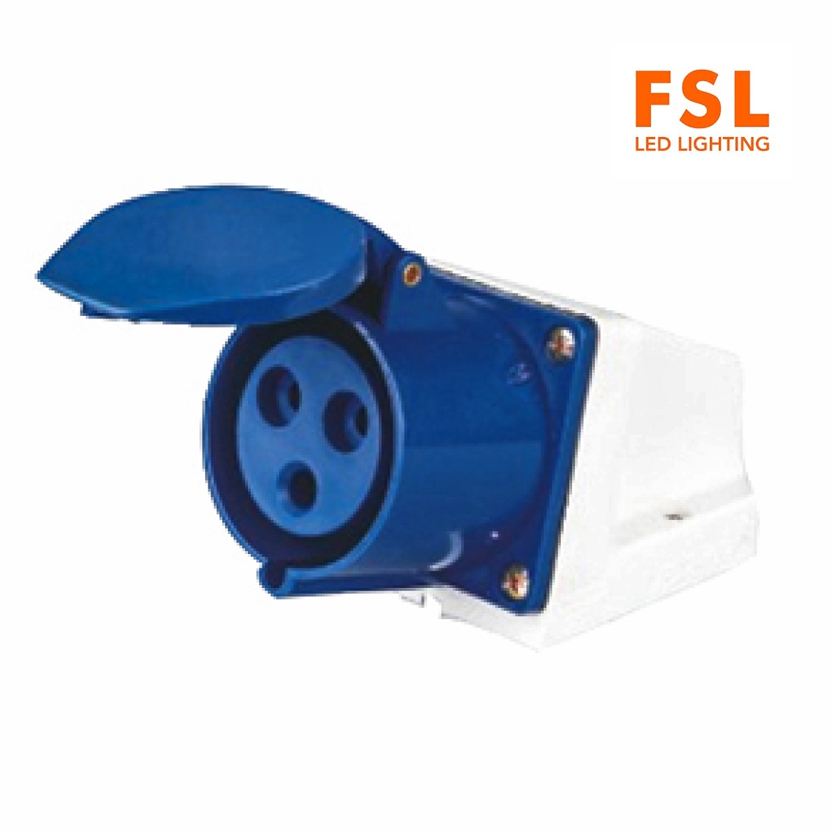 Enchufe Industrial Hembra Volante 2P+T 32A 220V IP44 FSL – POWER LED CHILE